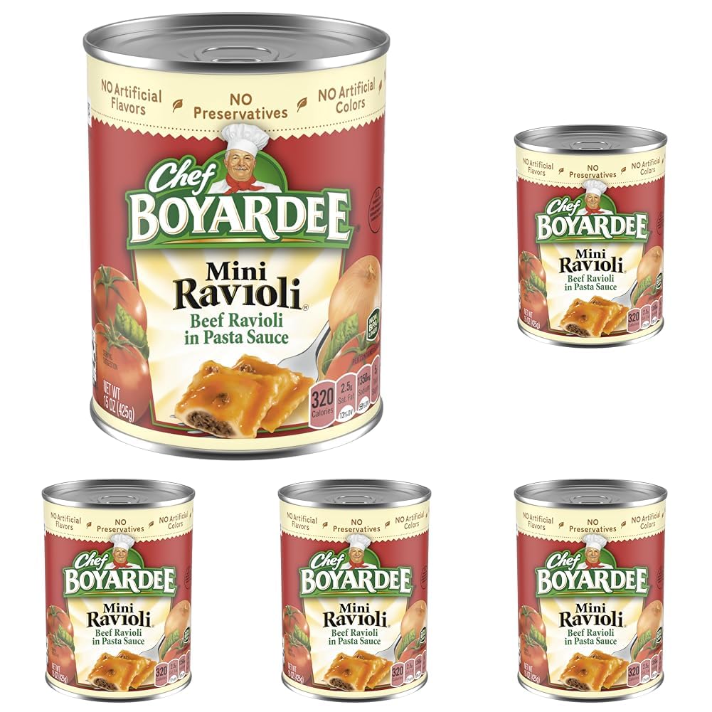 Amazon.com : Chef Boyardee Mini Beef Ravioli, Microwave Pasta, Canned ...