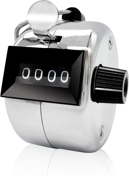 Qiuyan Metal Hand Held Tally Counter 4-digit Mechanical Clicker Counter ...
