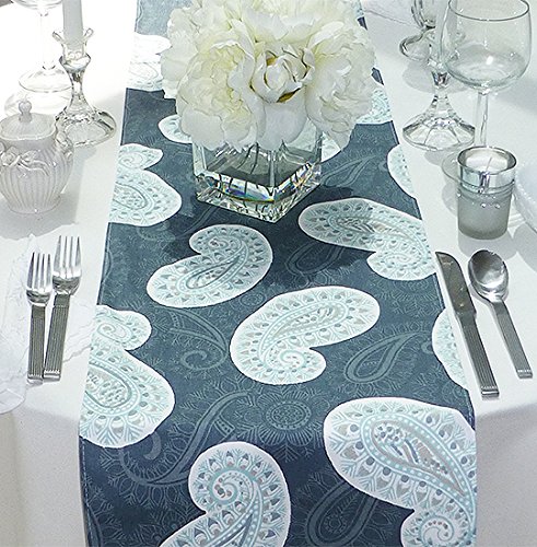 Amazon.com: Appleberry Attic Paisely Table Runner Collection (Grey ...