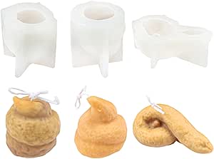 Amazon.com: Xidmold 3Pcs Poop Candle Soap Molds, Poop Shit Silicone ...