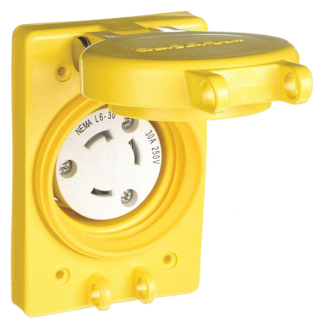 Hubbell - HBL69W48 - Yellow Watertight Locking Receptacle, 30 Amps ...