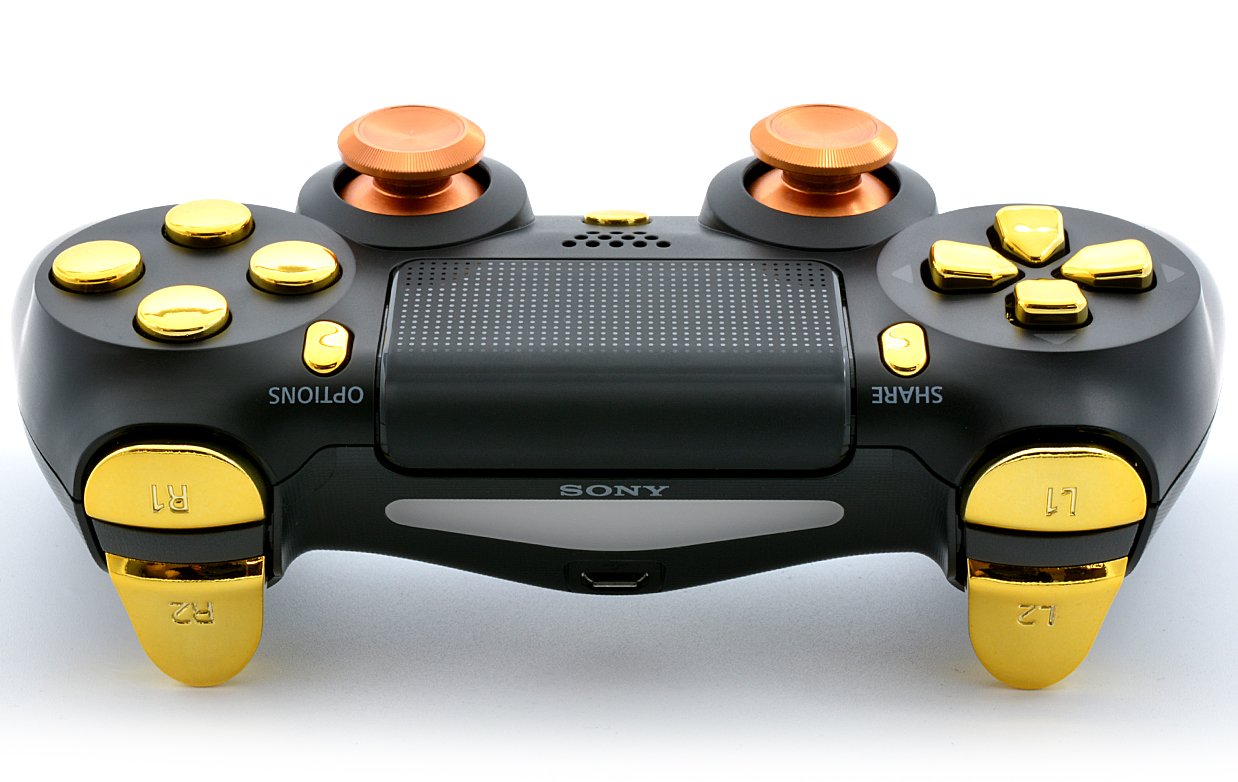 Smart Black/Gold with Aluminum Thumbsticks PRO Modded Controller ...