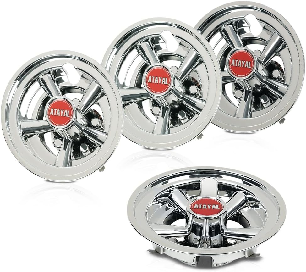 Amazon.com: 8 inch Center Caps Wheel Covers Chrome and Black 4pcs ...