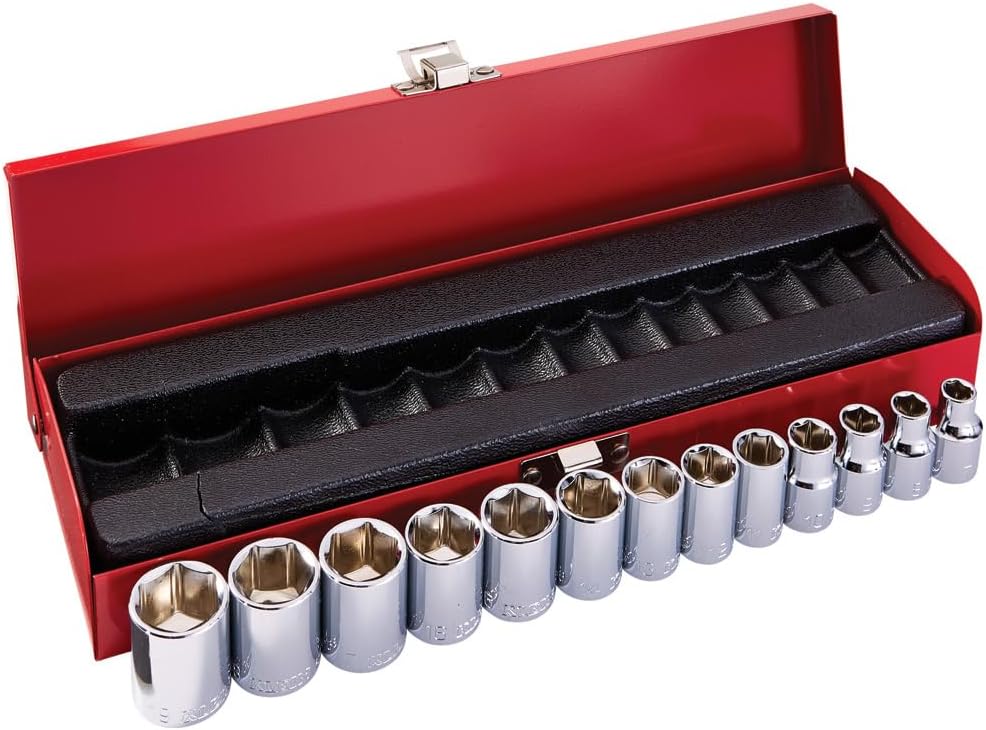 Klein Tools 65506 3/8-Inch Drive Socket Wrench Set with Metric Sizes on ...