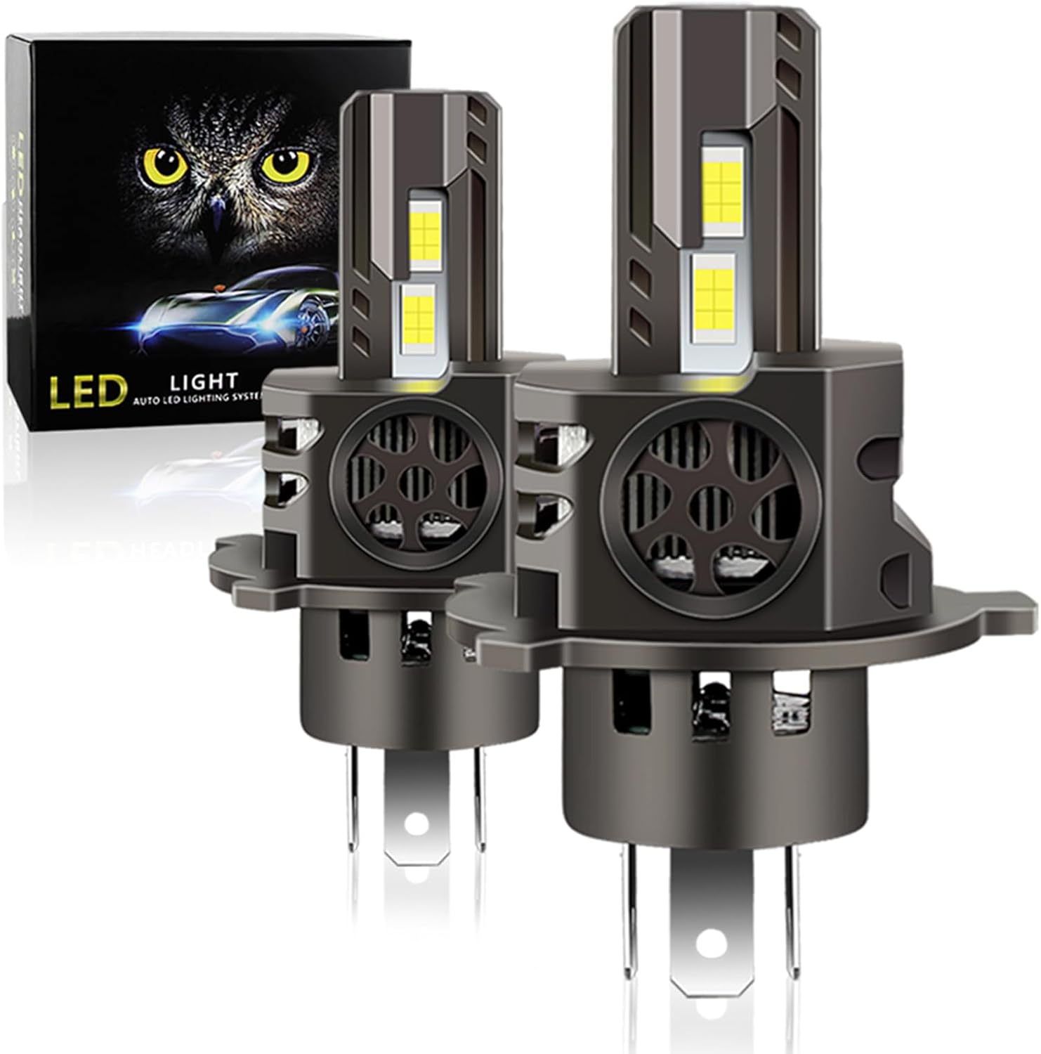 Amazon.com: APMAT H4/9003/HB2 LED Bulbs, 30000LM 500% Brighter 6000K ...