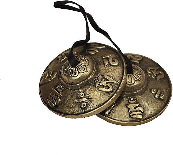 Amazon.com: Dharma Store Tibetan Yoga Meditation Cymbals Hand Bell ...