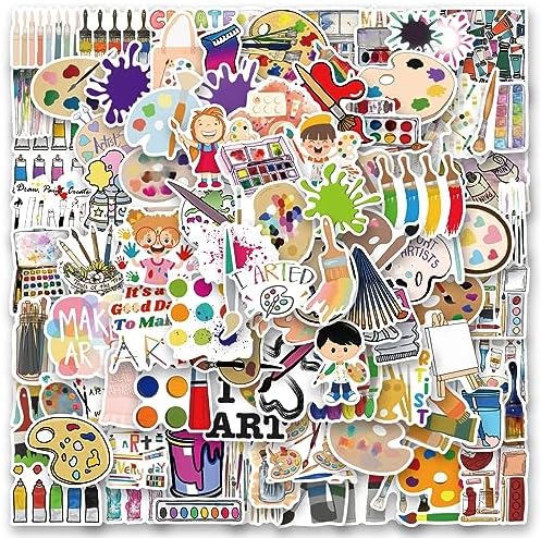Amazon.com: 120Pcs Art Painting Stickers for Kids, Paint Palette ...