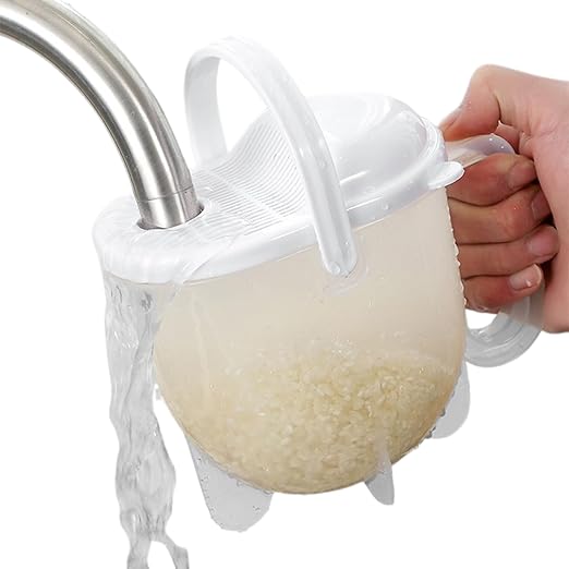 Amazon.com: Rice Washer Strainer Bowl with Top Drainer, Microporous ...