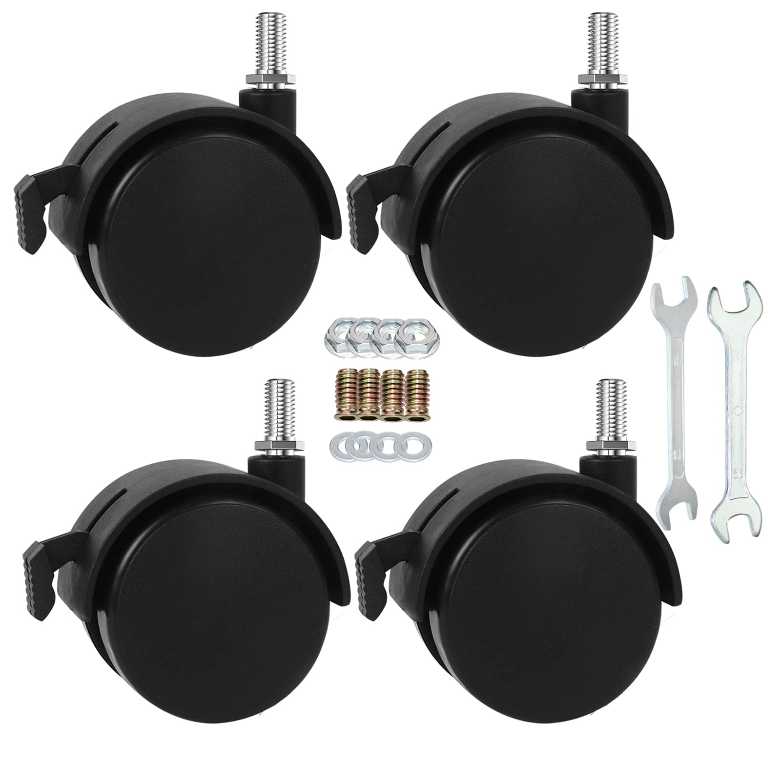 2" Stem Casters Replacement Casters Threaded Swivel Furniture Caster ...
