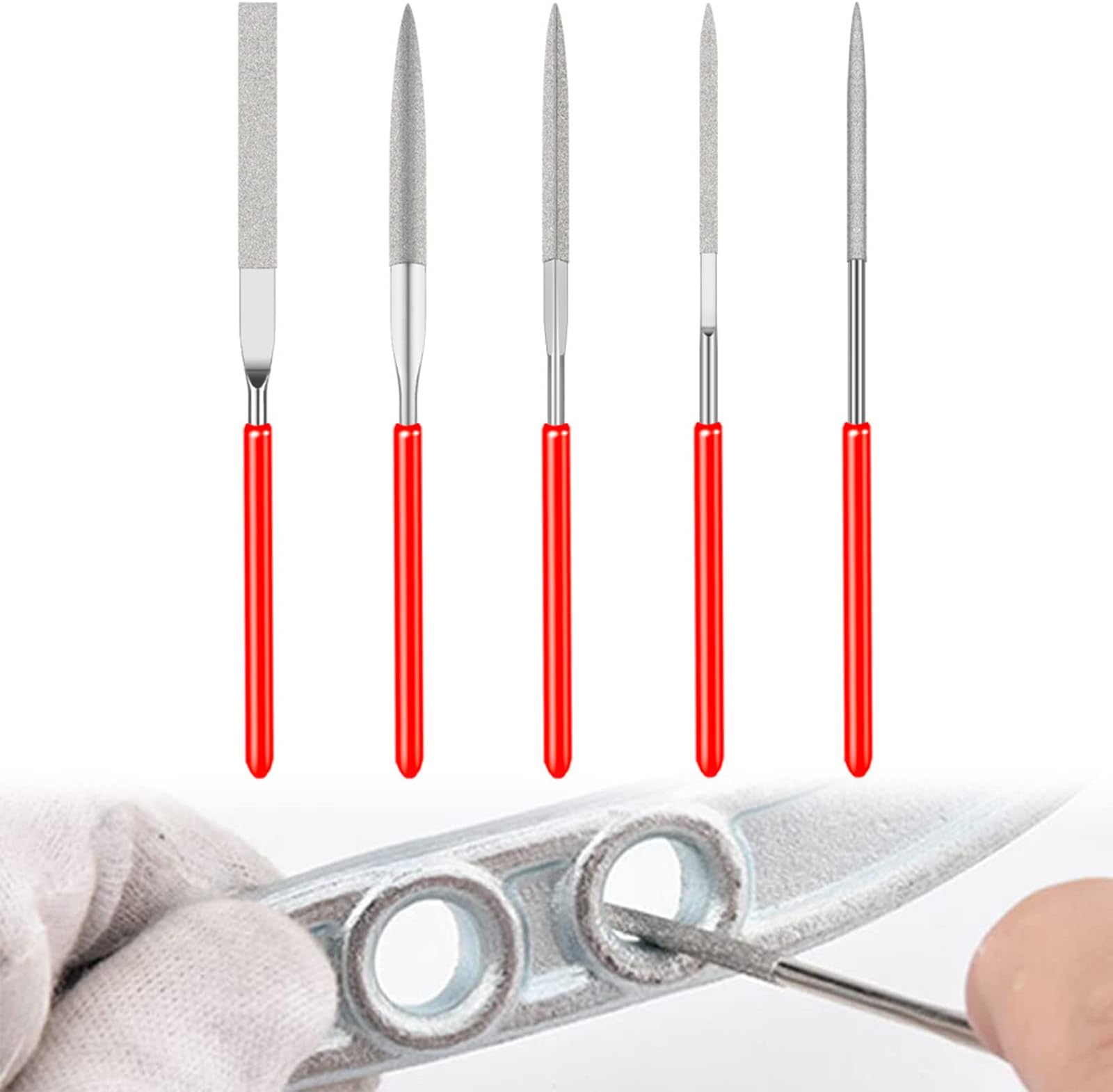 Mesee Mini Diamond Files set, 10 Stück Titan-Coated Diamant Nadelfeile ...