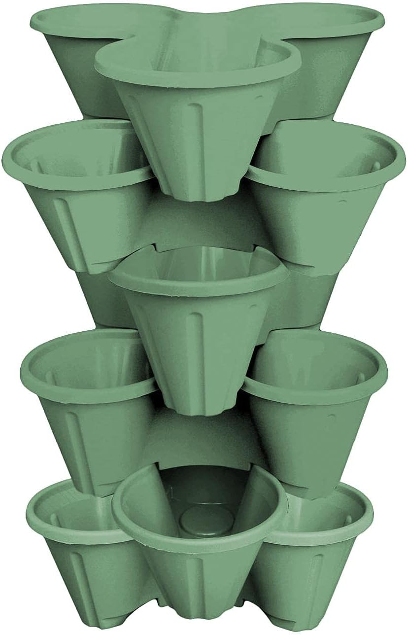 Mr. Stacky 1305-HG 5-Tier Stackable Strawberry, Herb, Flower ...
