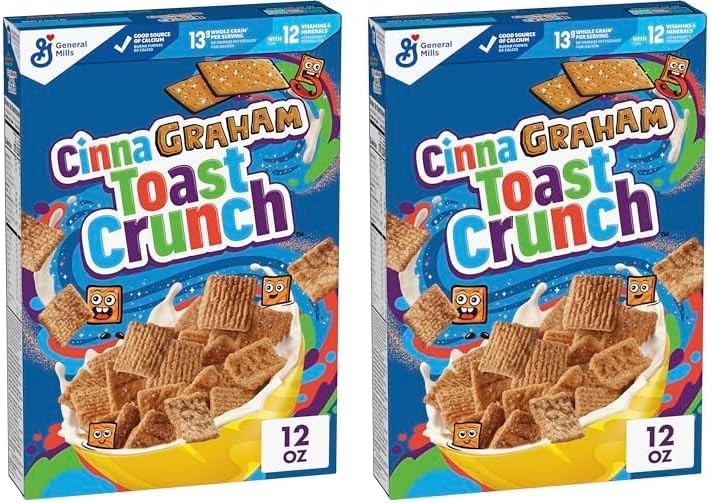 Amazon.com: Cinnagraham Toast Crunch Breakfast Cereal, Whole Grain, 12 ...