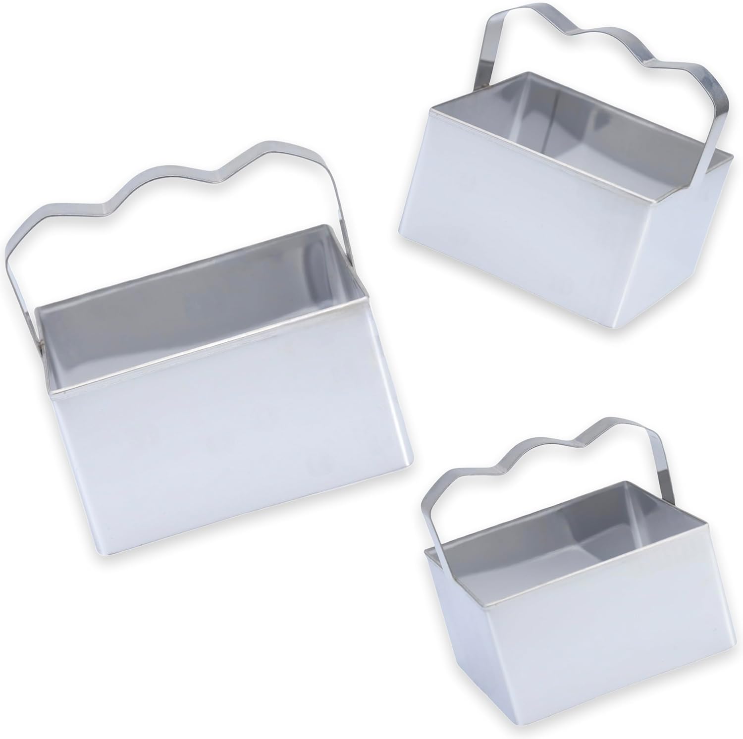Amazon.com: 3 Pieces Square Cookie Cutters With Handle, 3", 3.5", 4 ...