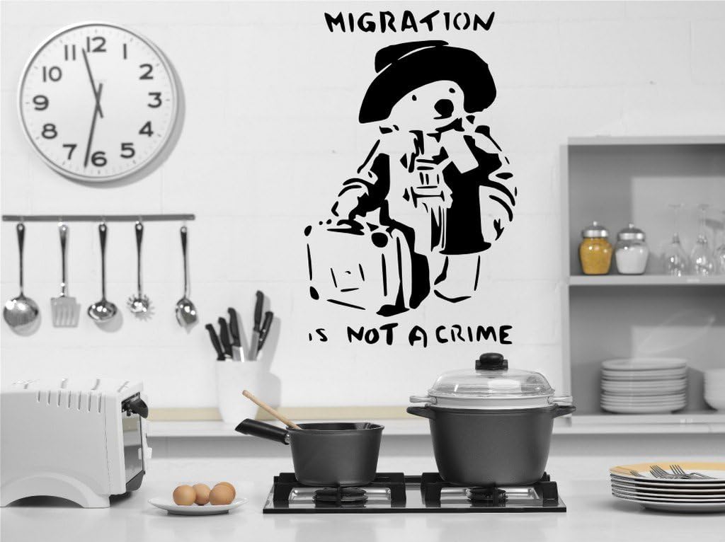 Banksy ' Migration Is Not A Crime ' Large Wall Sticker Decal , 60cm x ...
