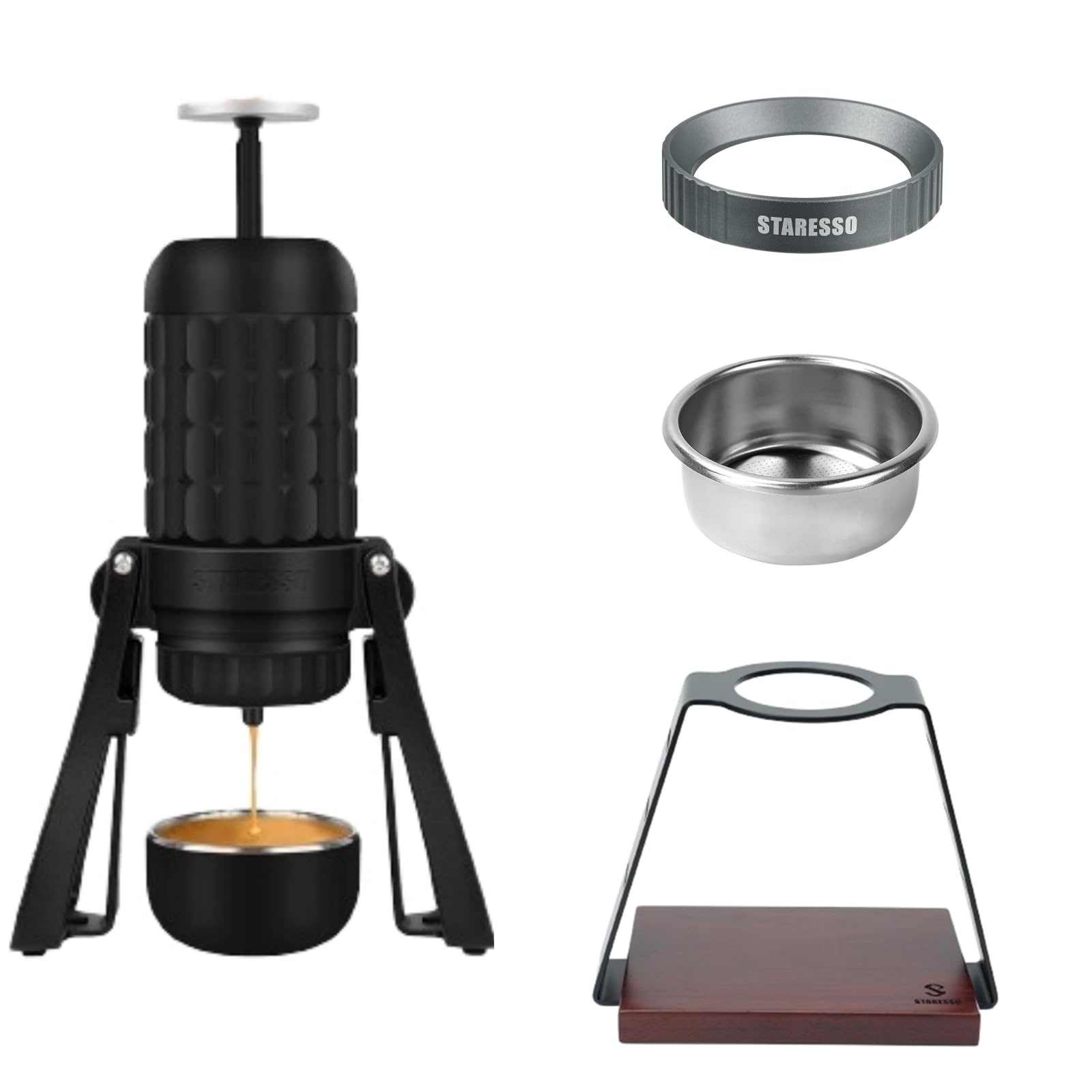 Staressoplus Portable Coffee Maker And 53mm Dosing Funnel Bottomless ...