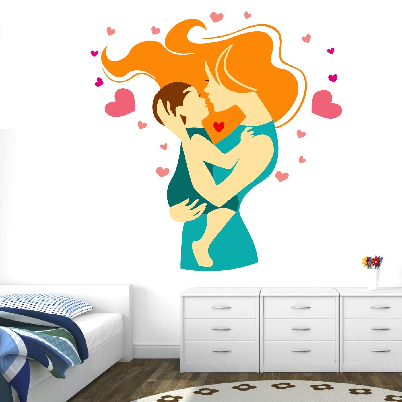 StickMe 'Mother and Baby - Love - Child - Creative - Colorful - Wall ...