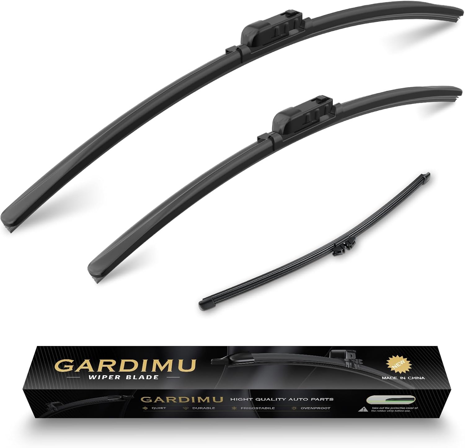 Amazon.com: GARDIMU Front and Rear Windshield Wiper Blades, 3 Pcs Front ...
