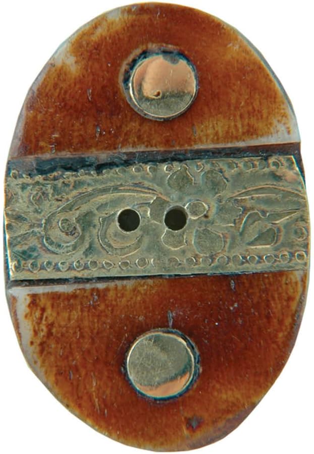 Amazon.com: Vision Trims Handmade Bone Button-Oval W/Gold Metal Trim 1 ...
