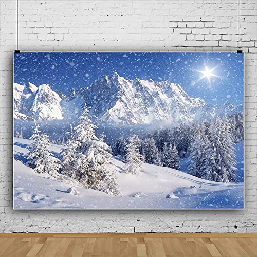 Renaiss 15x10ft Winter Wonderland Backdrop Snow Scene Mountain Forest ...