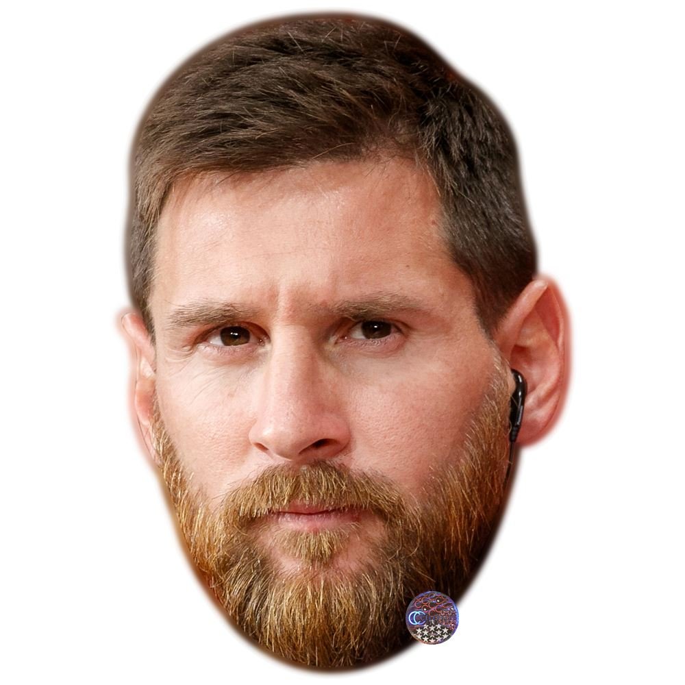 Buy Lionel Messi (Beard) Celebrity , Flat Card Face, Fancy Dress Online ...