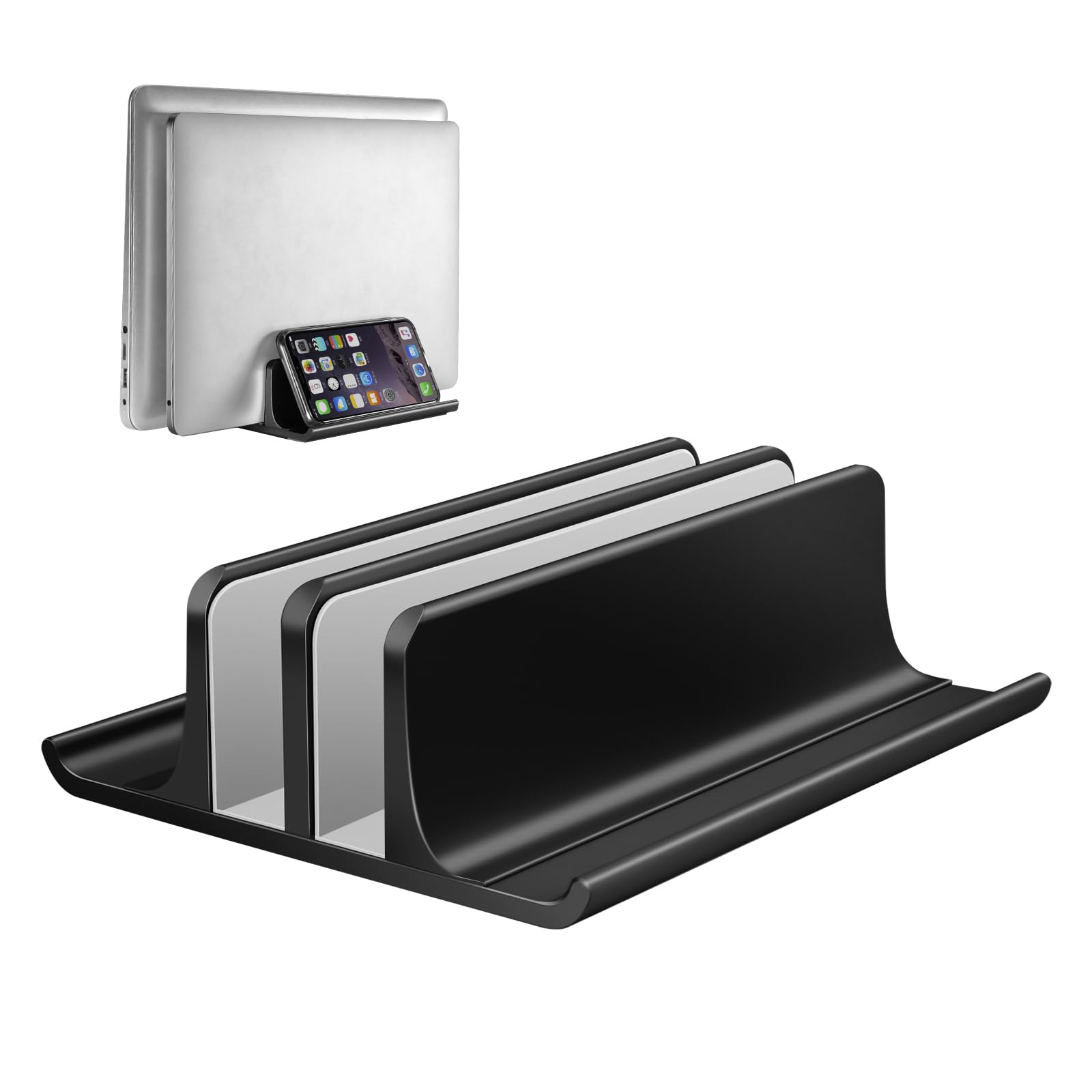 VAYDEER Double Adjustable Vertical Laptop Stand Newly Designed 2 Slots ...