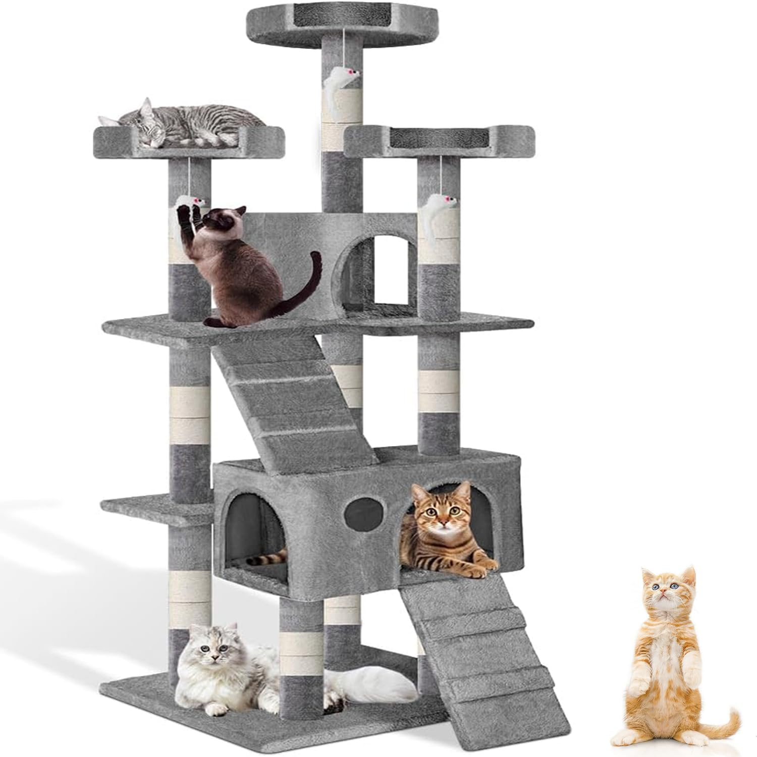 175CM Torres para Gato-Arbol para Gatos de Trepador y Rascador, Torre ...