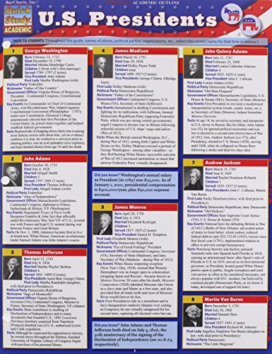 U.S. Presidents (Quickstudy: Academic) by Inc. BarCharts (2009-05-31 ...