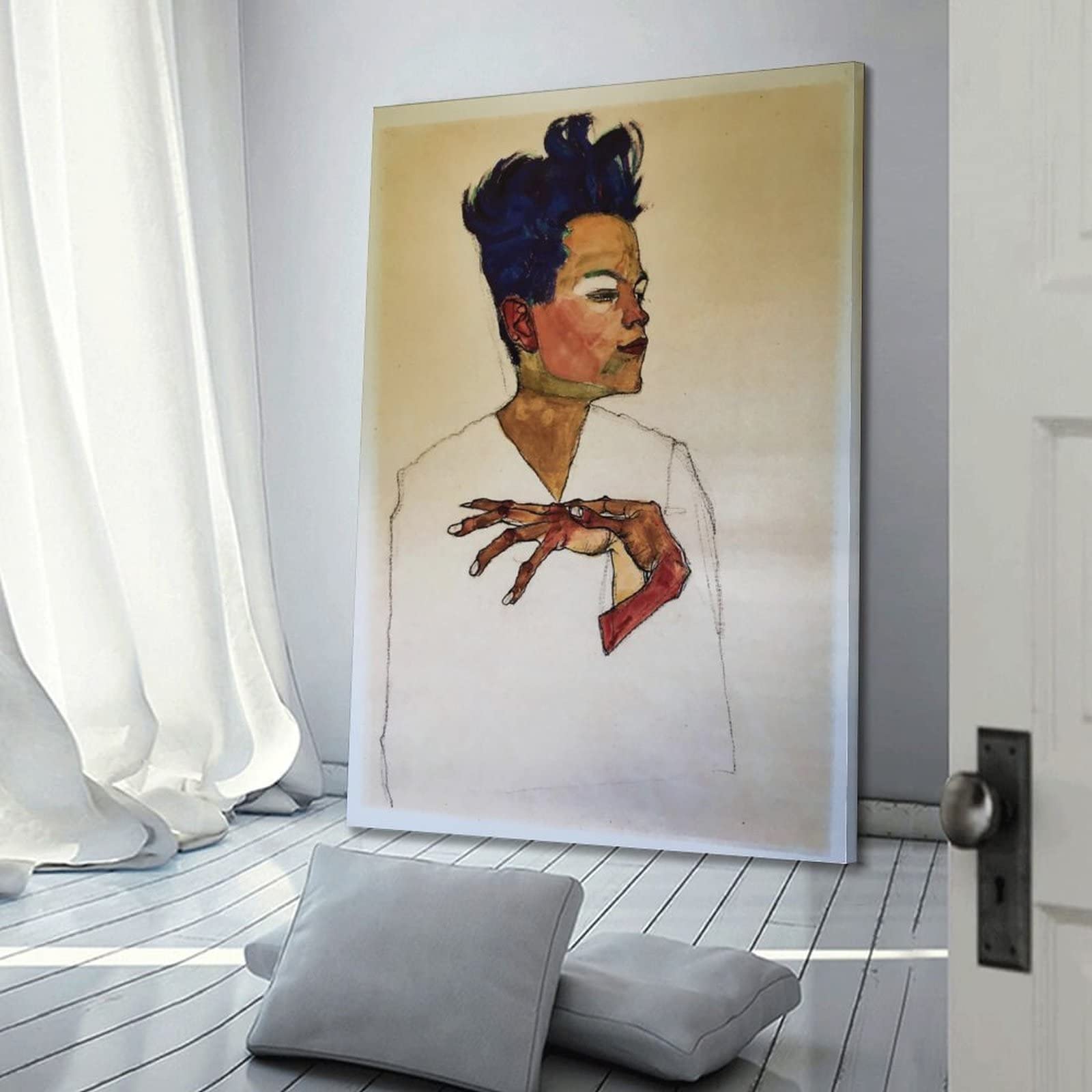 Egon Schiele Self Portrait With Hands On Chest