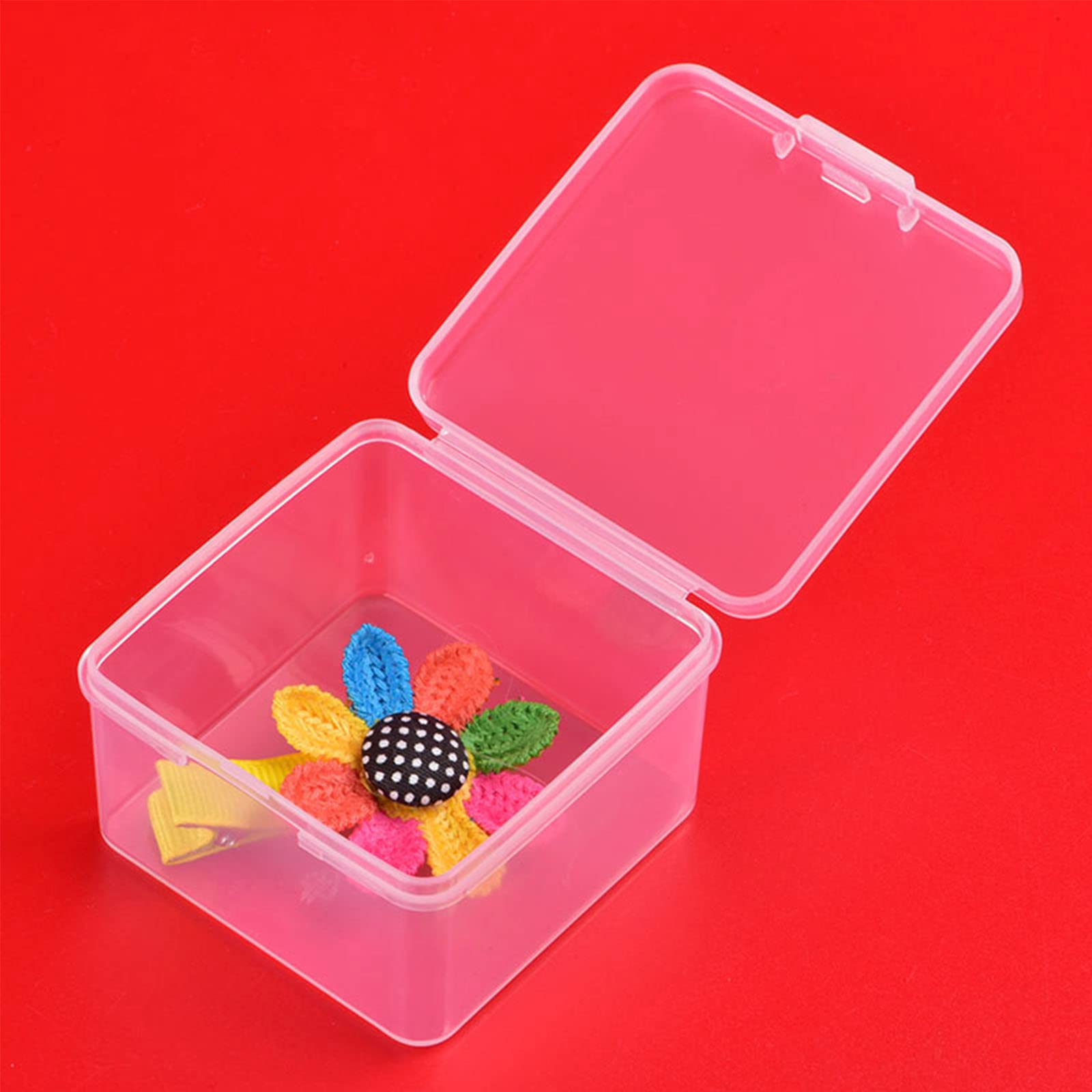 Clear Plastic Hinged Box 36 Piece Mini Clear Plastic Storage