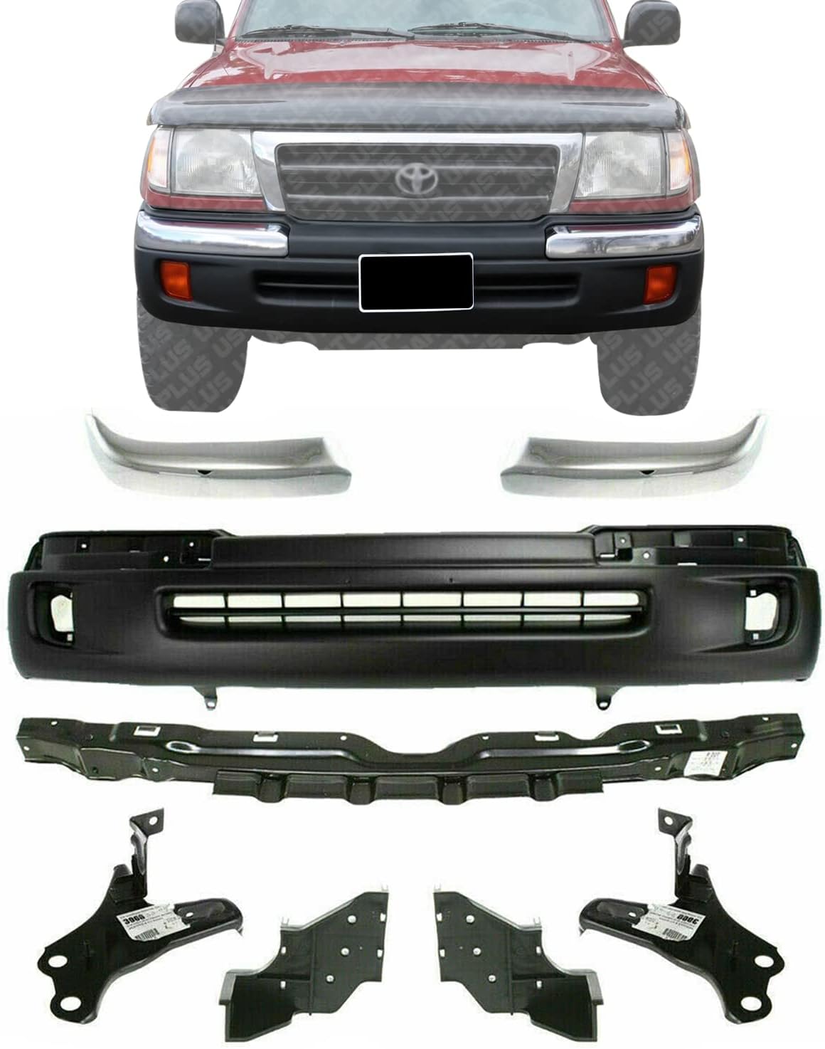 Amazon.com: US AUTO PARTS PLUS Front Bumper Primed + End Caps Chrome ...