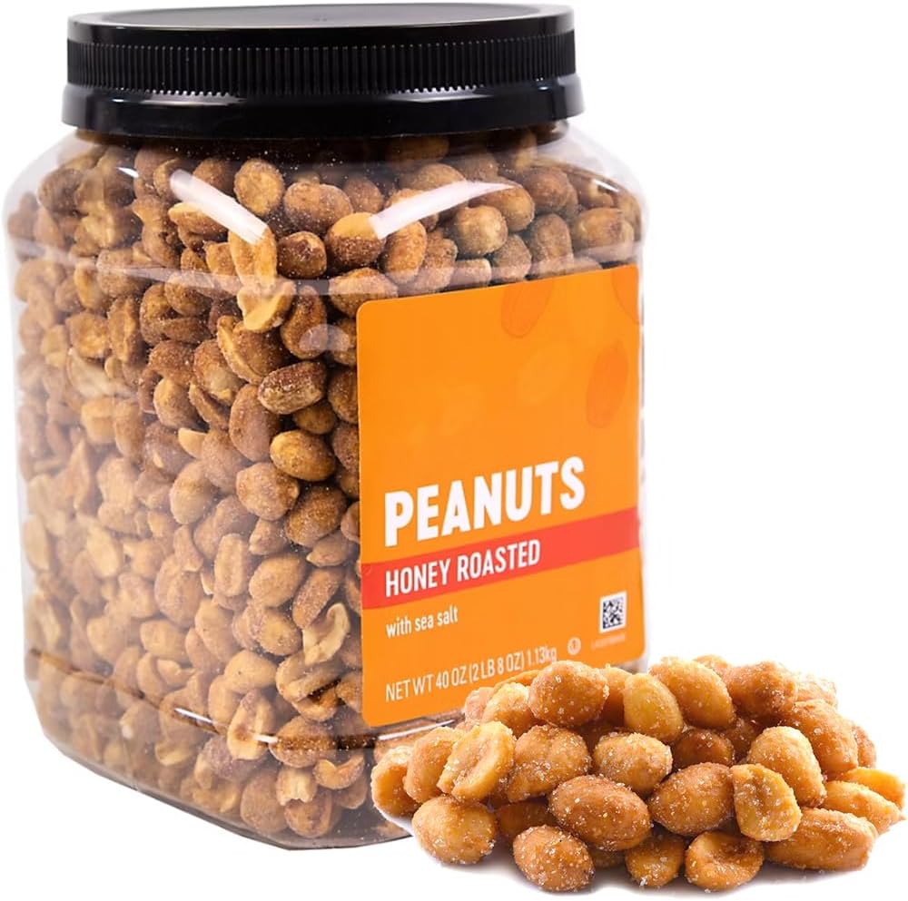 Amazon.com : Honey Roasted Peanuts with Sea Salt | Resealable Jar ...