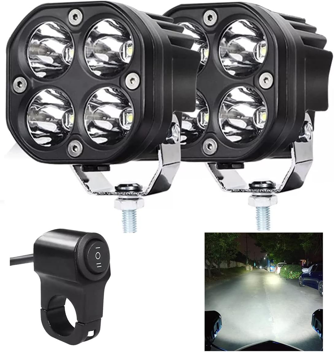 OTOROYS 4 LED Fog Light Super Bright Spot Flood Beam Driving Lamp for ...