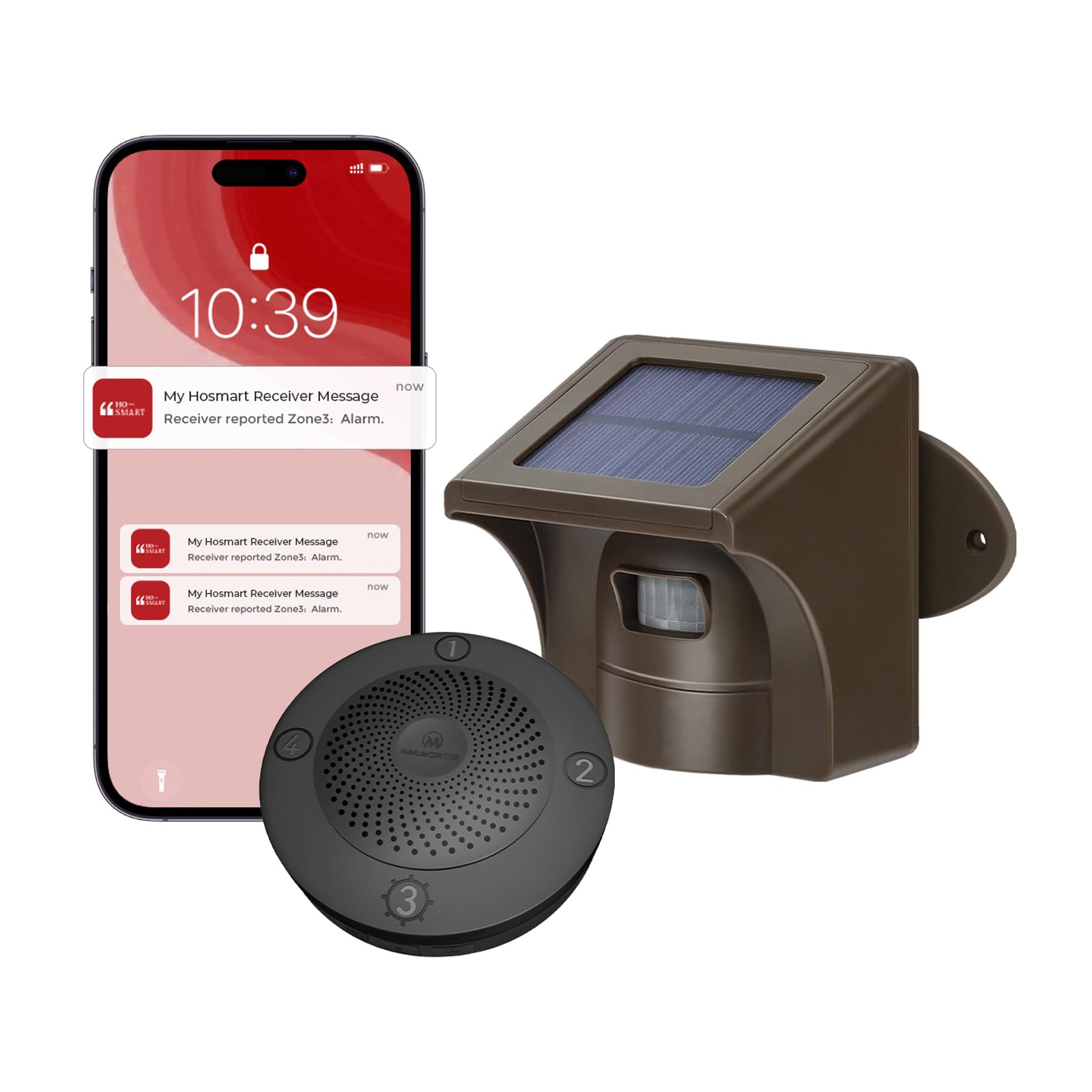 EMACROS Pro 3 Driveway Alarm With Phone App 1 2 Mile Long Range Solar