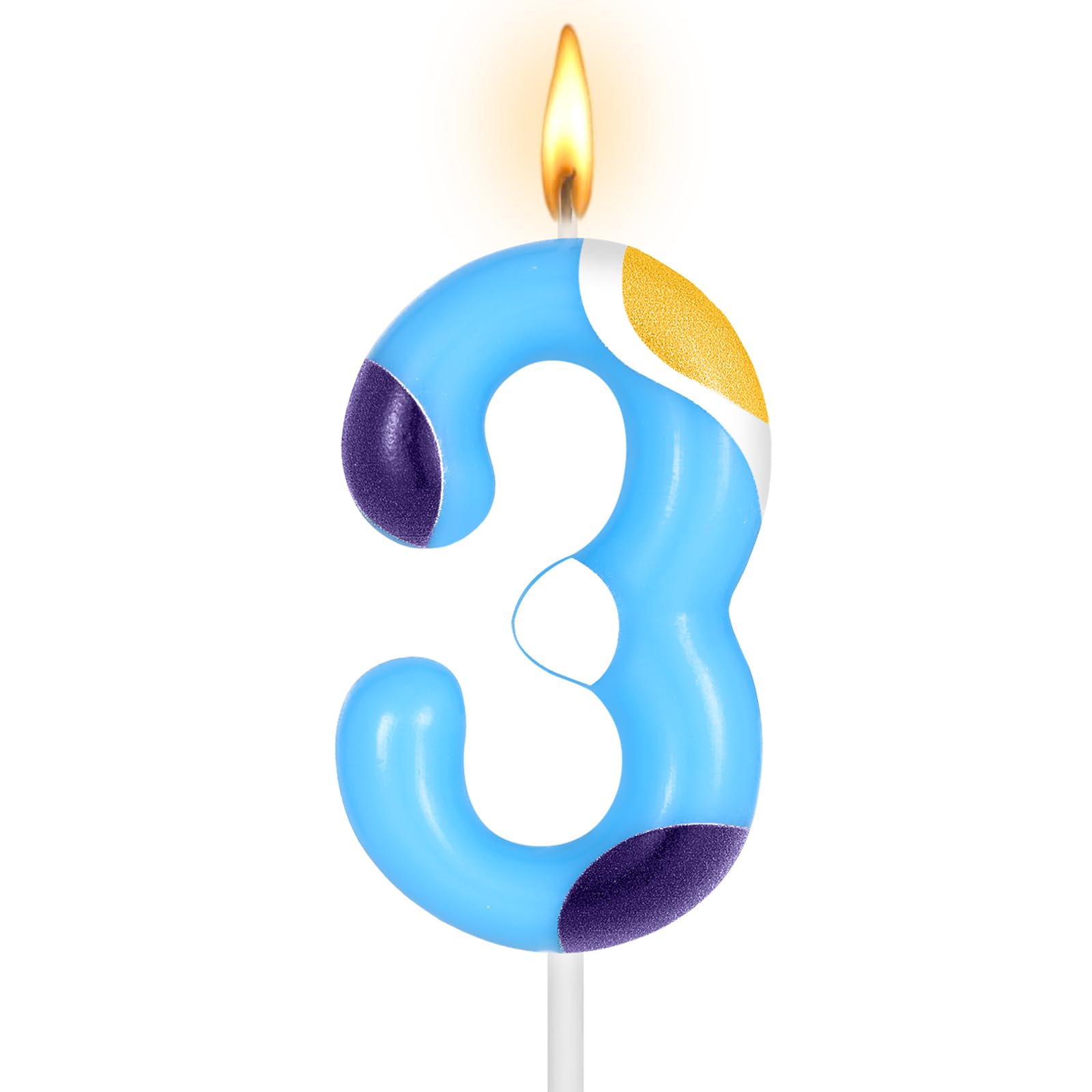 Amazon.com: Blue Cake Topper Dog Paw Cake Decorations Number 3 Candle ...