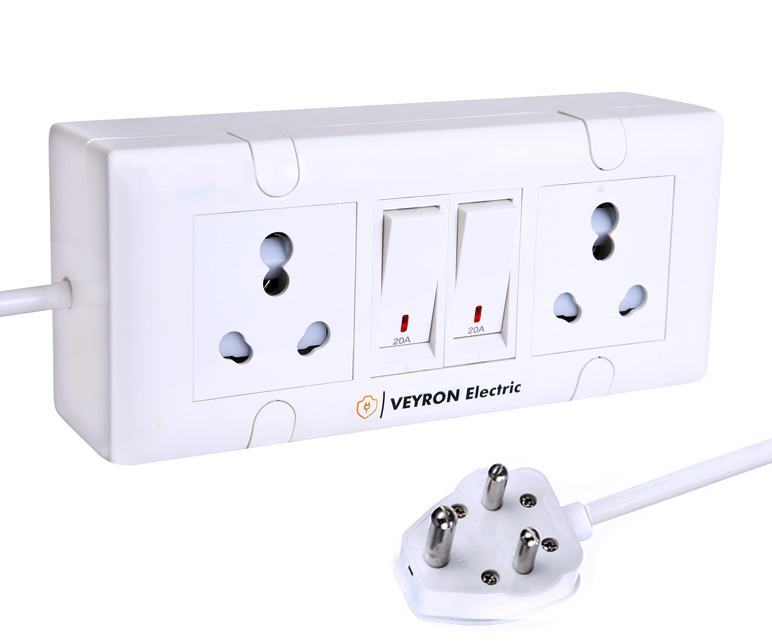 Buy Veyron Electric Extension Board - Two 6/16A Socket and Two 16A (15A) Indicator Switch, 8 ...