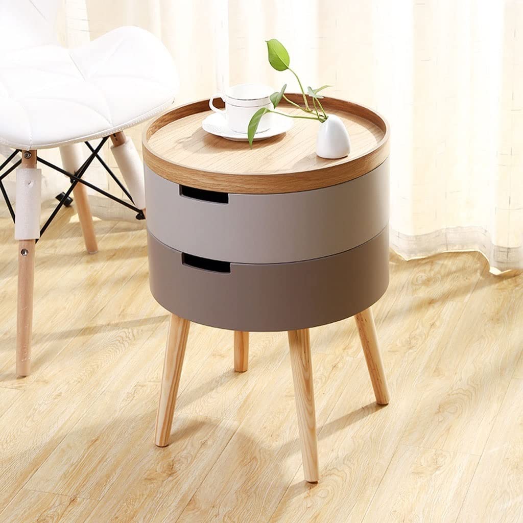 Round Bedside Tables Nightstands 2 Drawer Round Bedside Table Modern