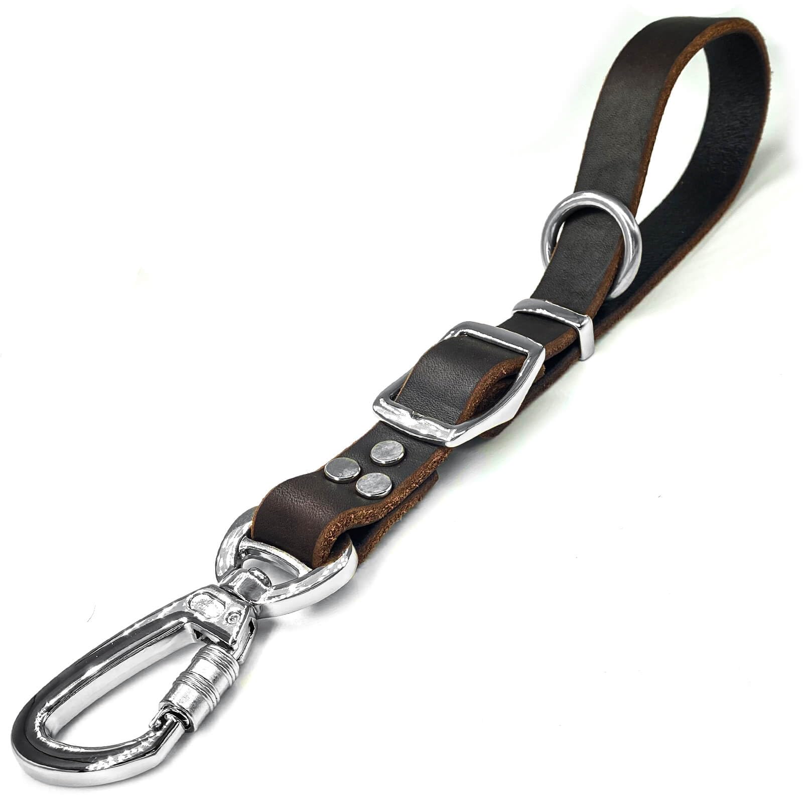 Amazon.com : Leather Short Dog Leash,Adjustable Length Dog Leads,Extra ...