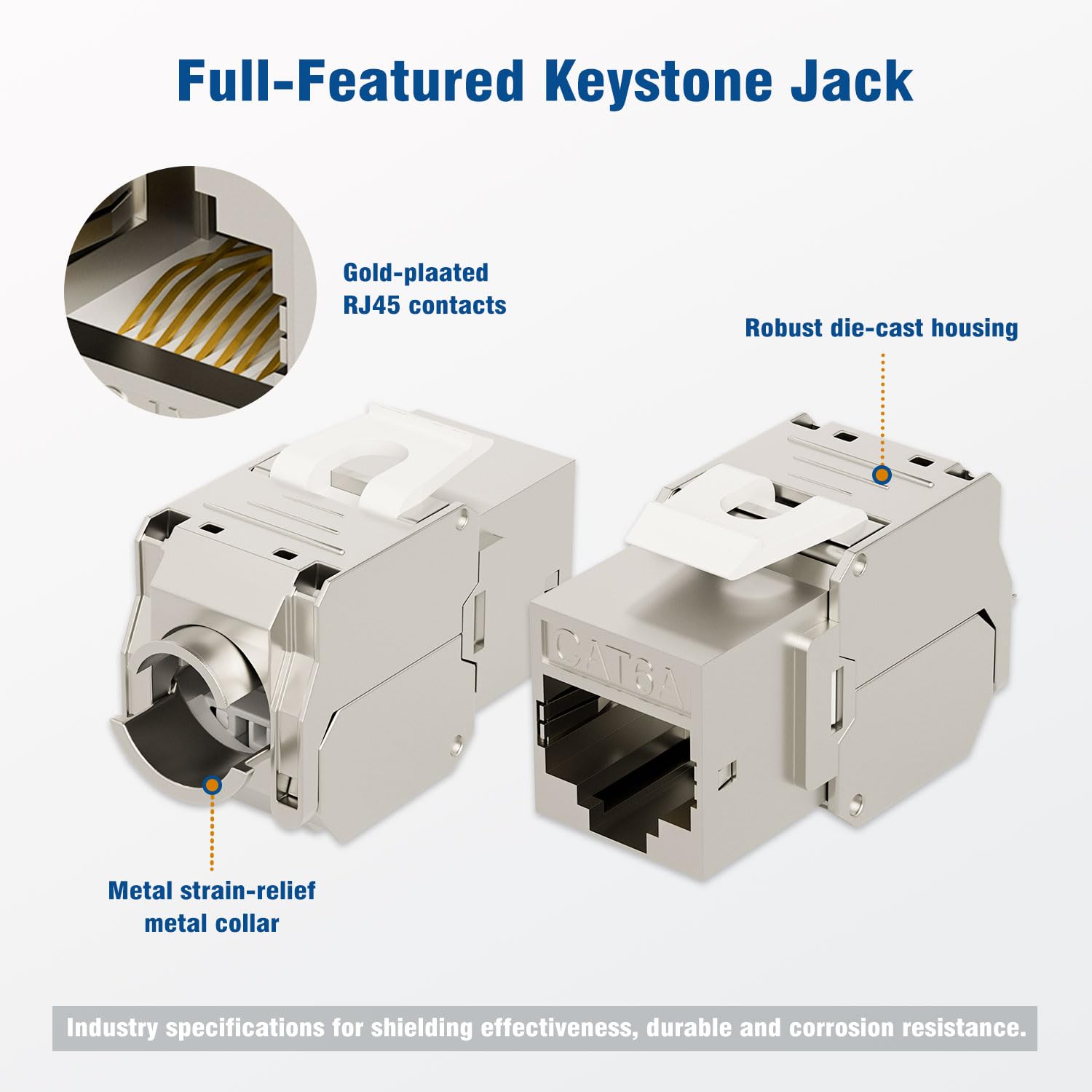 Snapklik.com : Iwillink 10Gbps Shielded Cat6A Keystone Jack