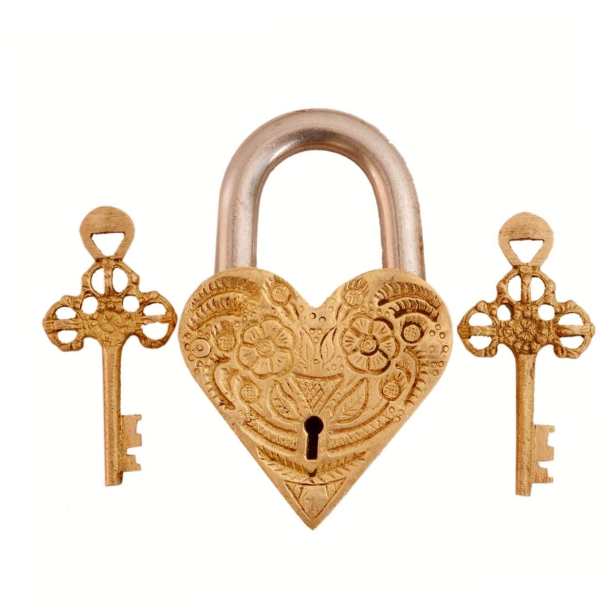 PARIJAT HANDICRAFT Rose-Golden Keyed Padlock, Combination Lock, 10-15mm ...