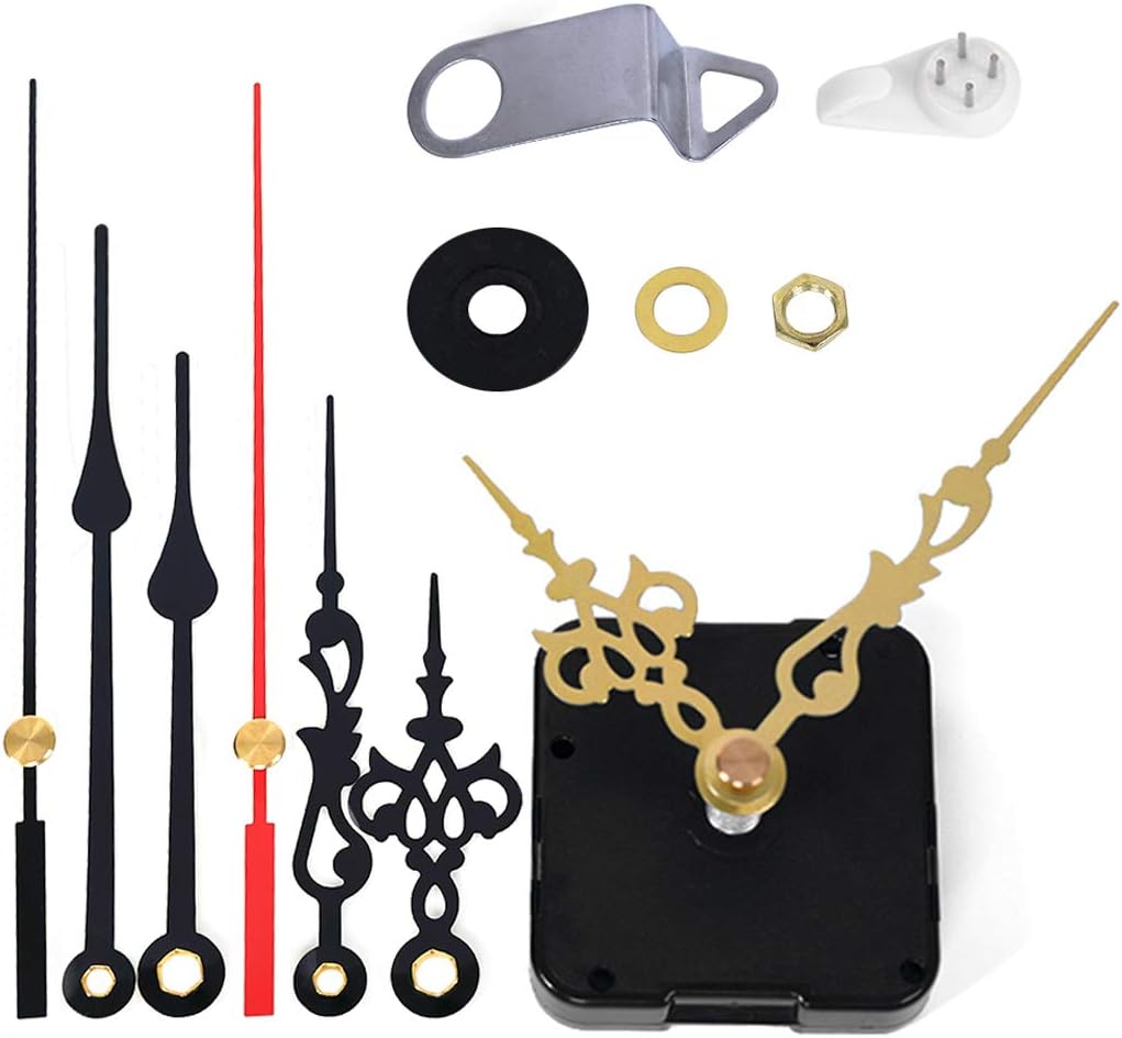 Amazon.com: 3 Pieces Non Ticking Quartz Clock Movement Mechanism with 6 ...