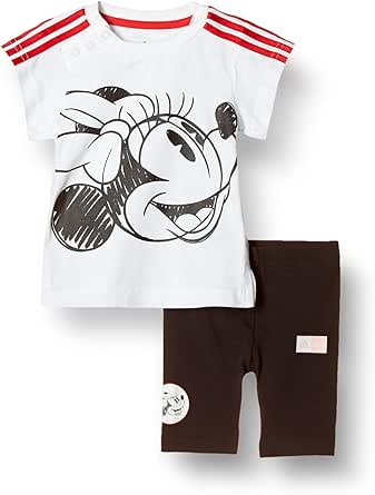 Amazon | [アディダス] 上下セット キッズ ディズニー ミニーマウス サマーセット IWV94 Top:ホワイト/ビビッドレッド ...