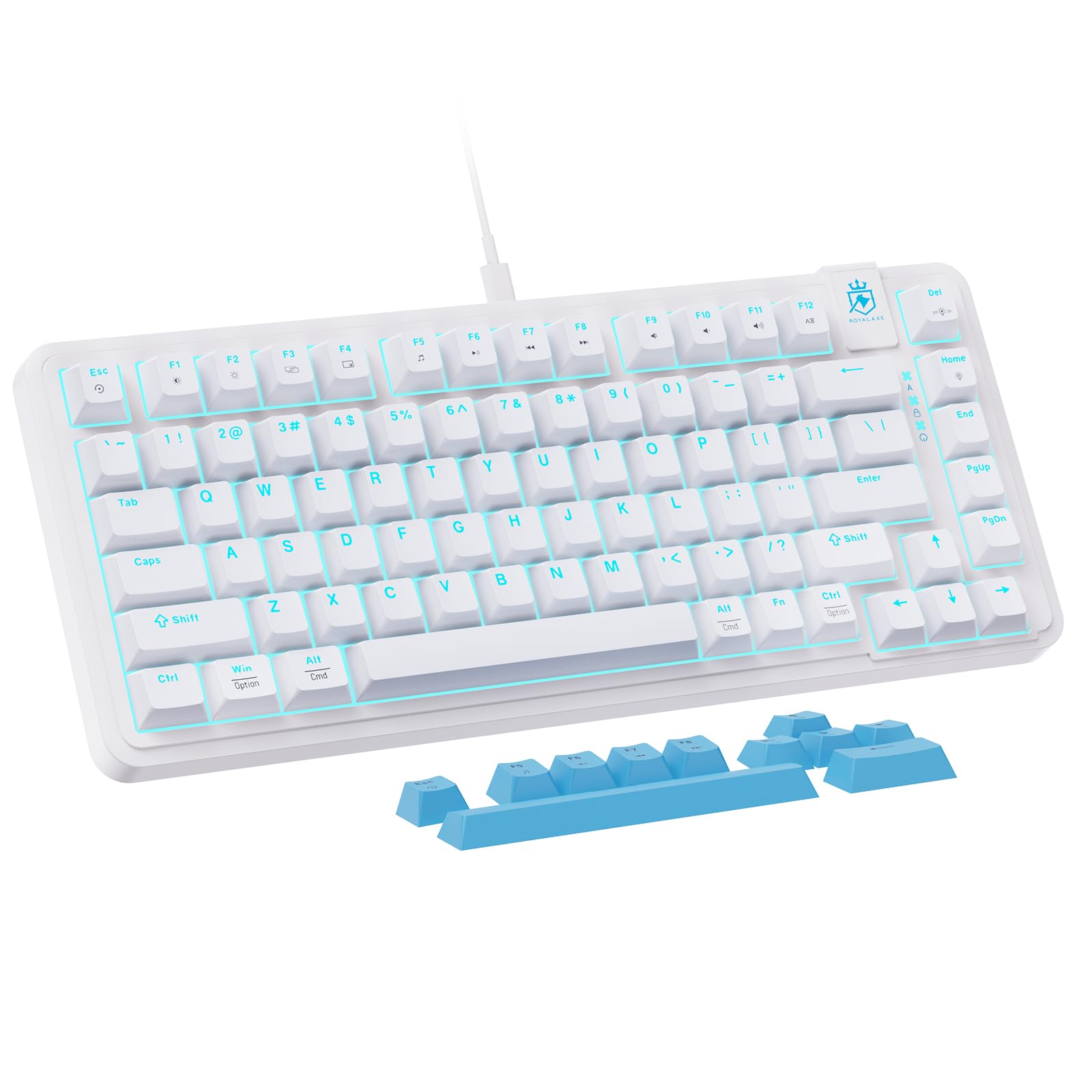 Snapklik.com : ROYALAXE 75% Mechanical Gaming Keyboard, LED Backlit ...