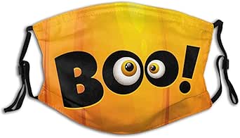 Amazon.com: Funny Halloween Boo Face Mask, Washable Reusable Adjustable ...