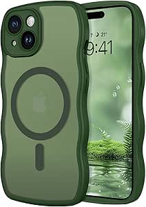 Amazon.com: Telaso for iPhone 15 Case, Compatible with Magsafe Wave Frame Design Translucent ...