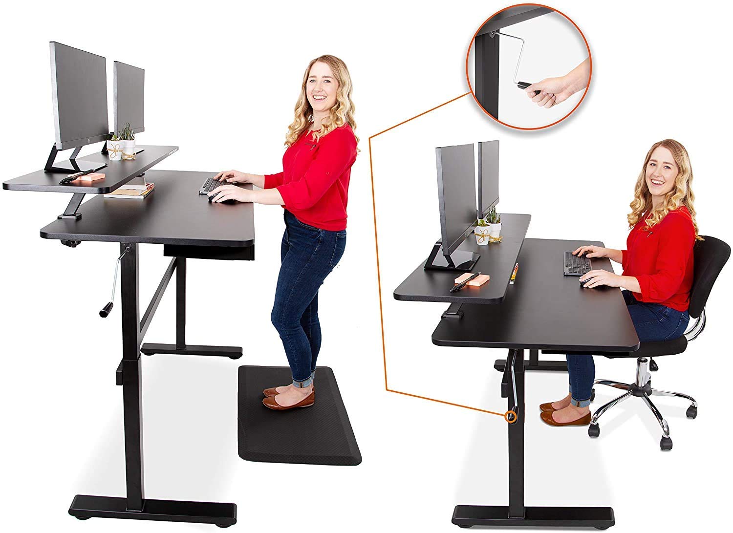 Buy Stand Steady Tranzendesk 55 Inch Standing Desk with Clamp On Shelf ...