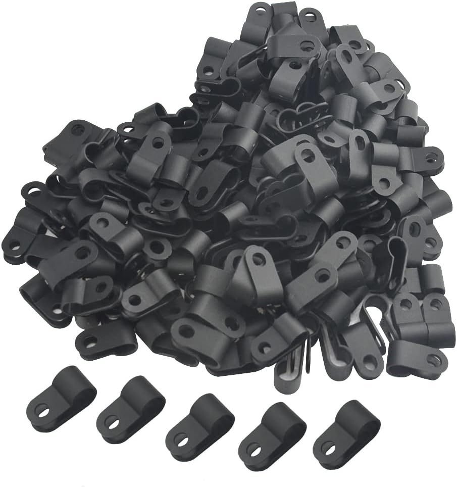 Amazon.com: Hicarer 50 Pack R-Type Cable Clip Wire Clamp, Nylon Screw ...