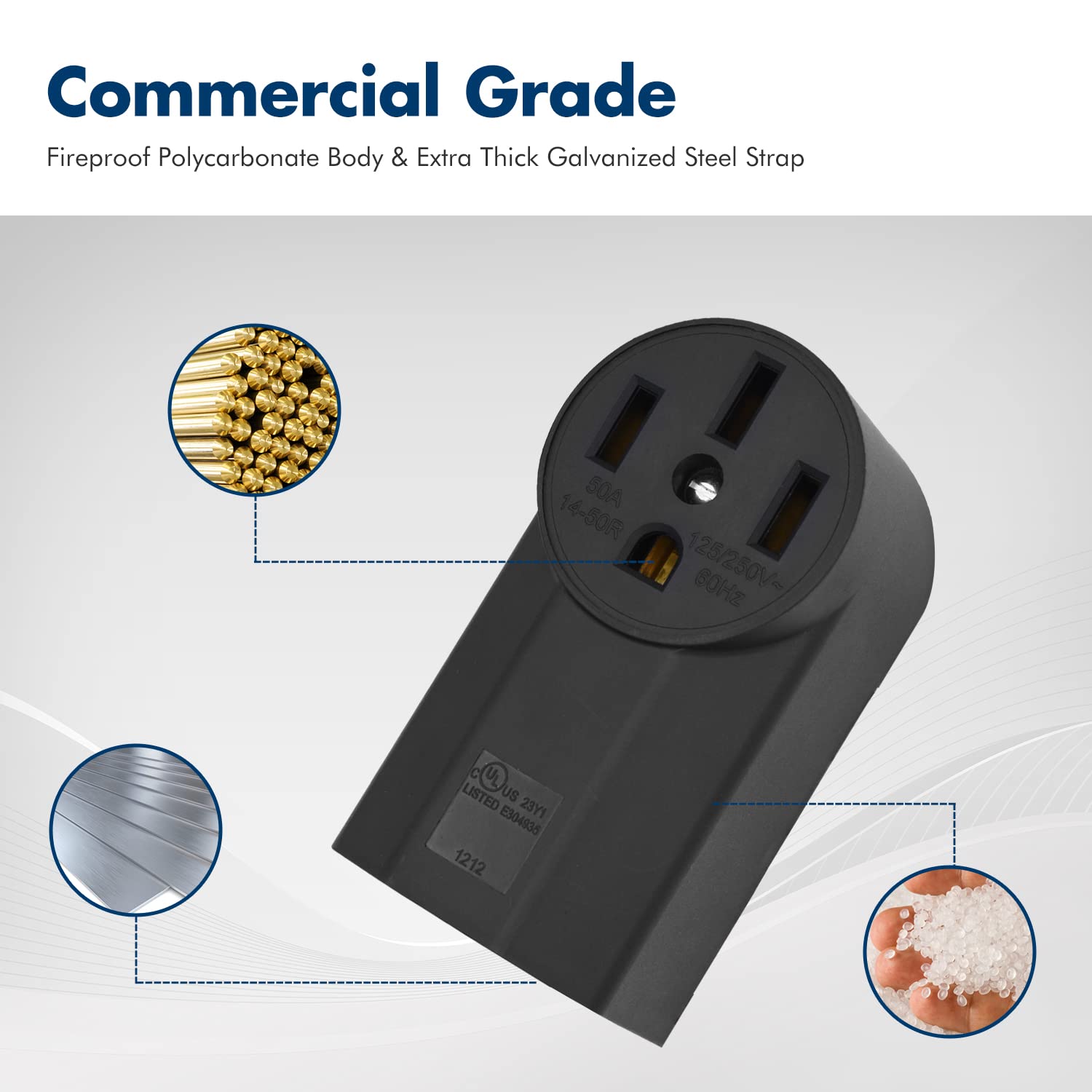 Snapklik.com : NEMA 14-50R Receptacle 3-Pole 4-Wire Surface Mount Power ...