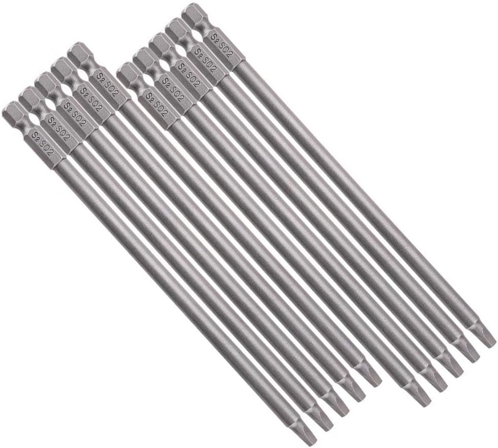 Yakamoz 10pcs 1/4-Inch Shank Long Magnetic Square Head Screwdriver Bit ...