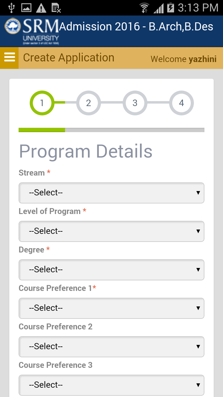 SRM B.Arch & B.Des 2016 Appln - App on Amazon Appstore