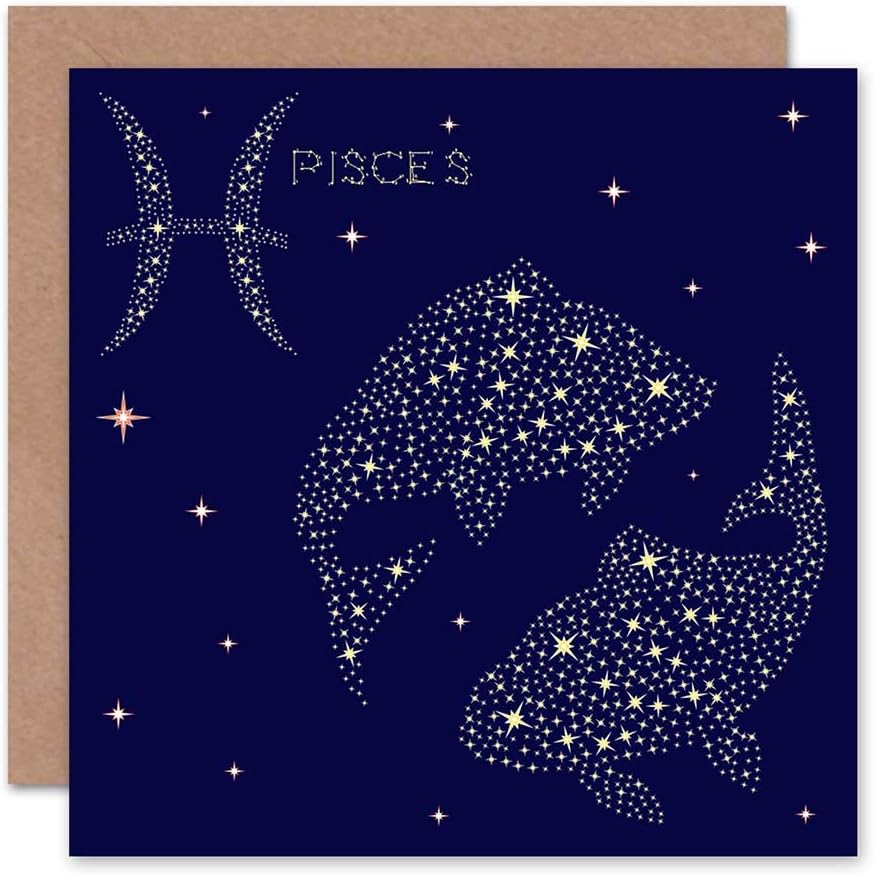 Wee Blue Coo BIRTHDAY CARD - ZODIAC STAR SIGN ASTROLOGY PISCES : Amazon ...